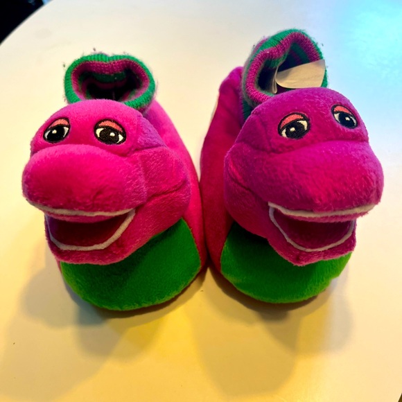 Shoes | Vintage Barney Kids Slippers 91 | Poshmark
